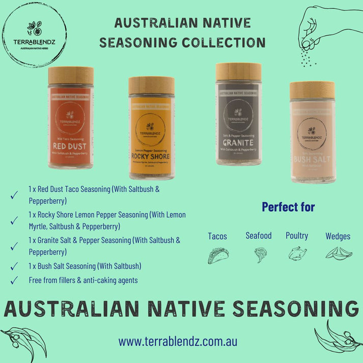 Australian Native Seasoning Collection | 4 Seasonings | Terrablendz